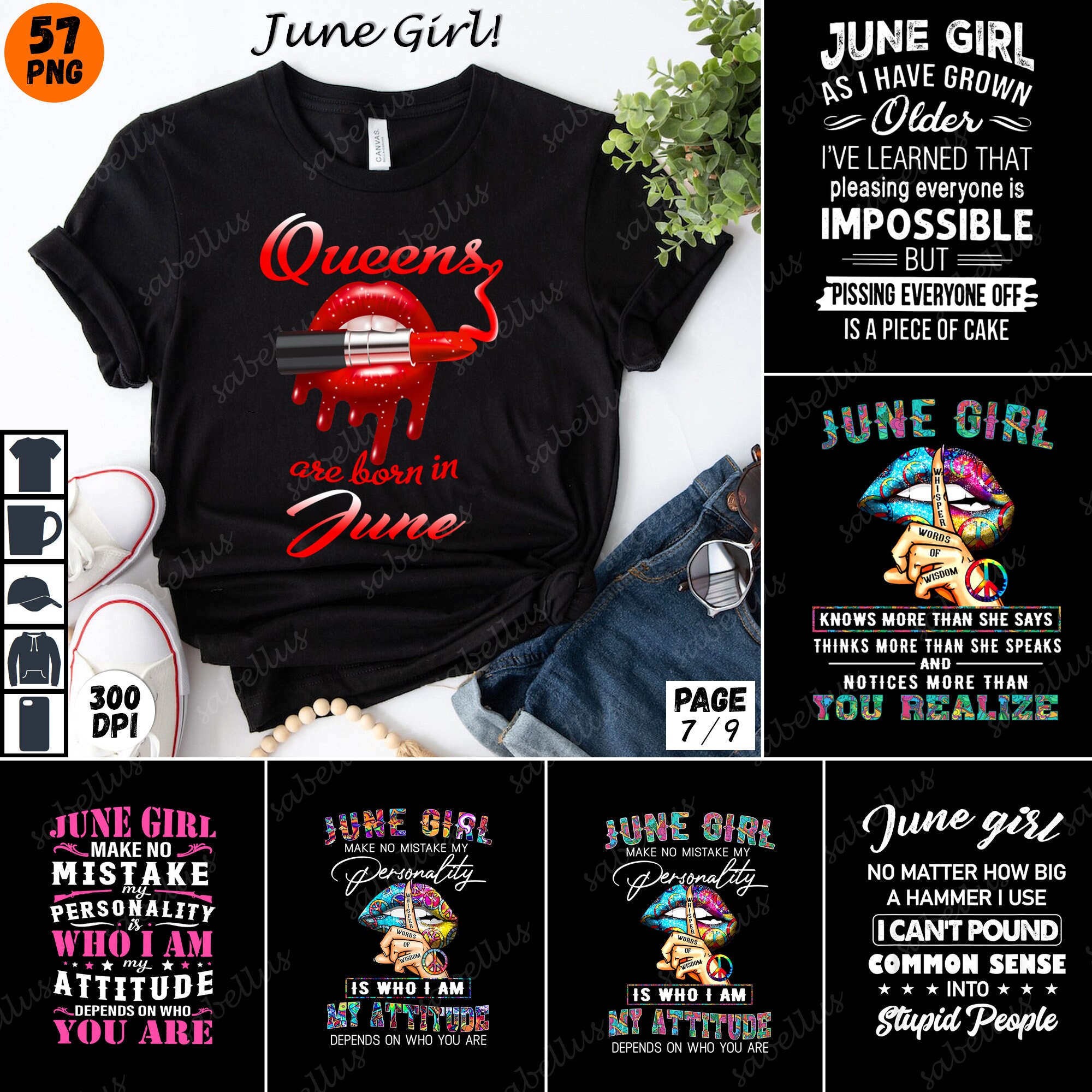 57 PNG This Queen Was Born in June Bundle, June Birthday Queen Png ...