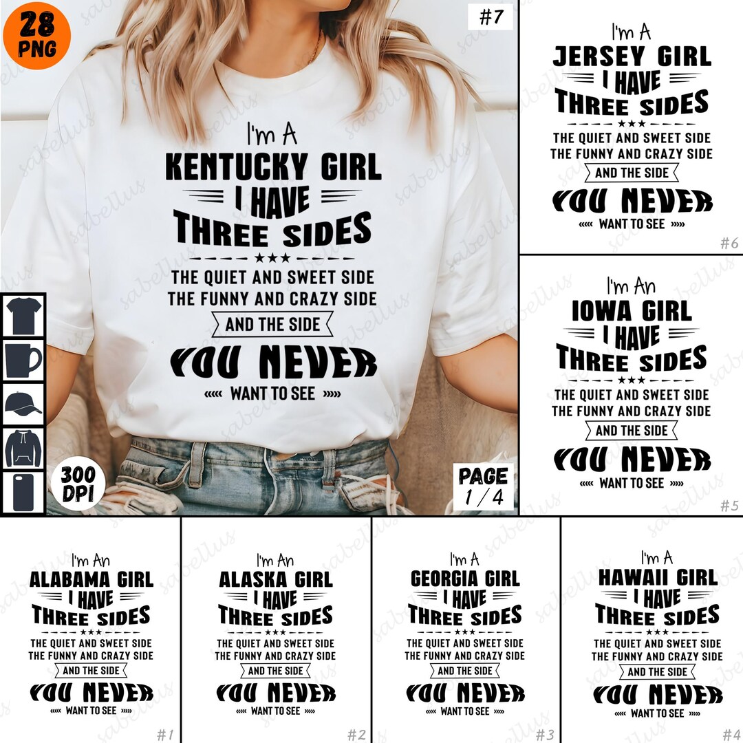 Alabama Girl PNG Bundle, Alaska Girl Sublimation, State Girl Designs ...