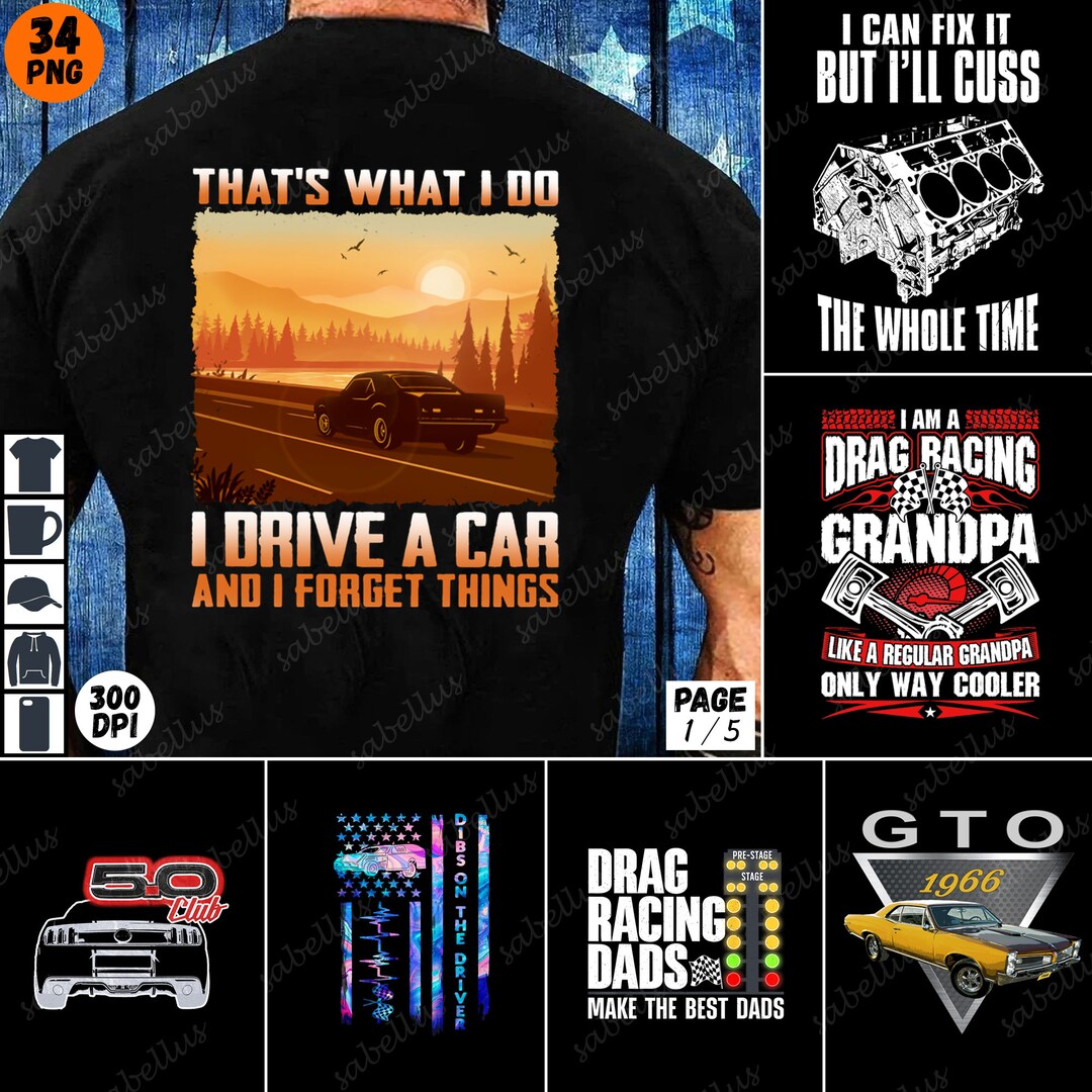 PNG Bundle Muscle Car, Drag Racing Dads, GTO 1966, Muscle Car Grandpa ...