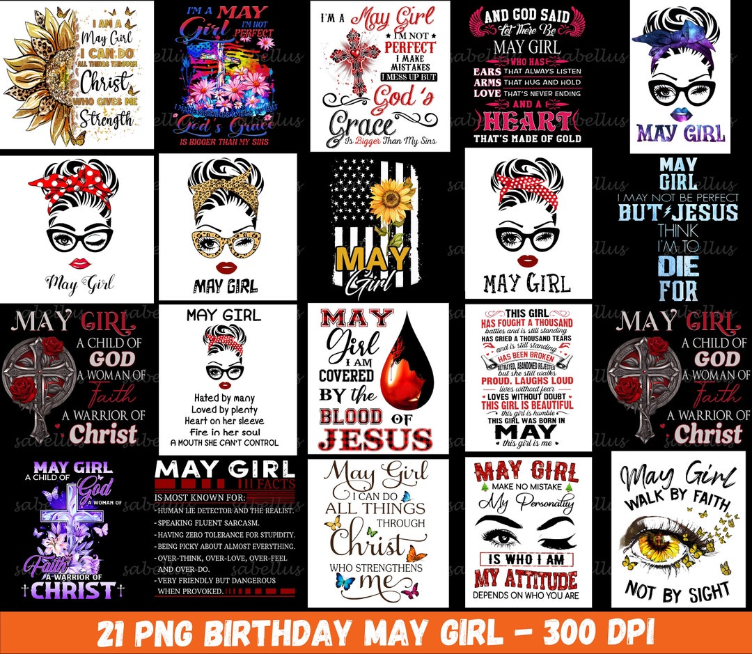 May Girl Png, May Girl Bundle Png, May Png, May Birthday Png, Birthday ...