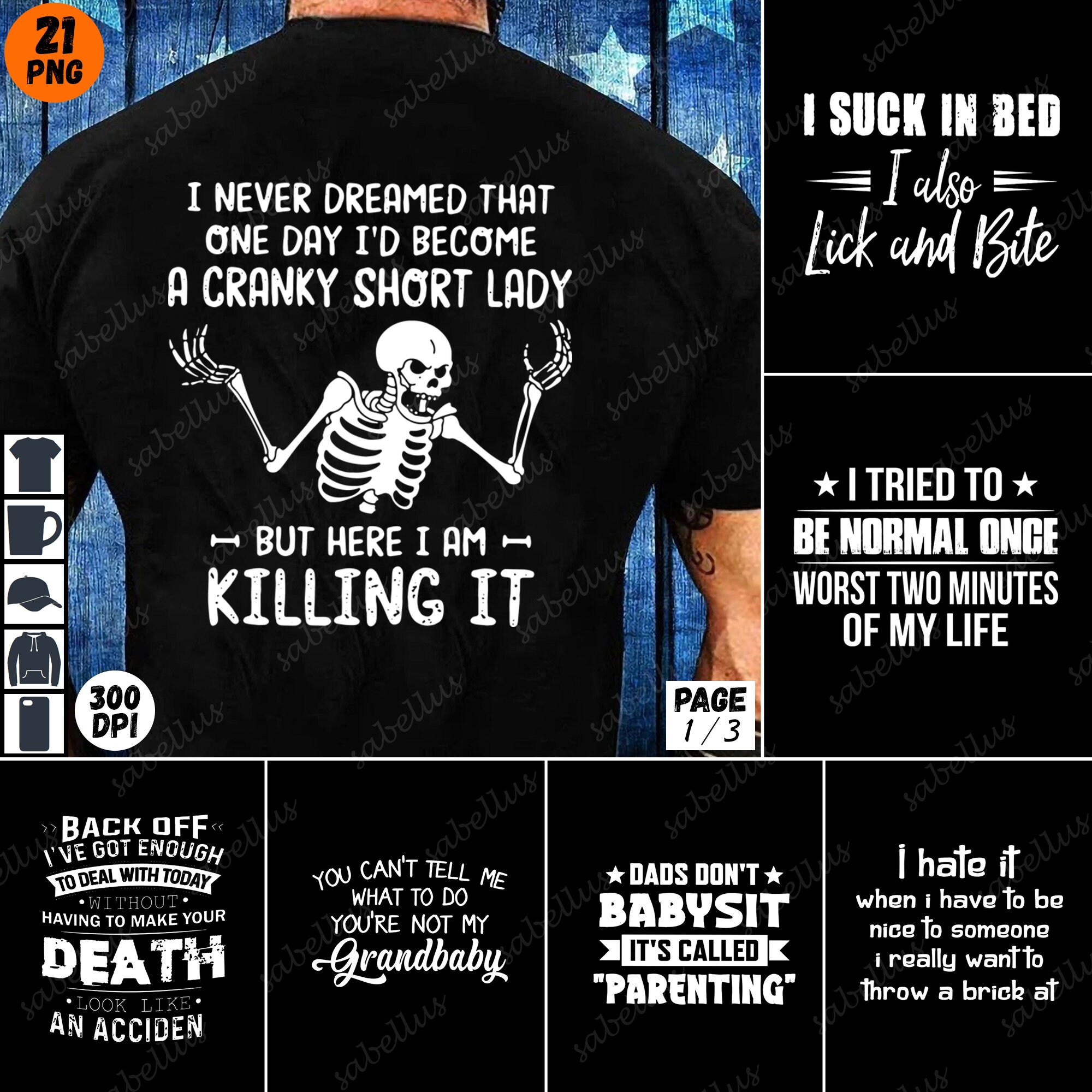 Humorous PNG Bundle Sublimation Designs, Funny Sarcastic Quotes for T ...
