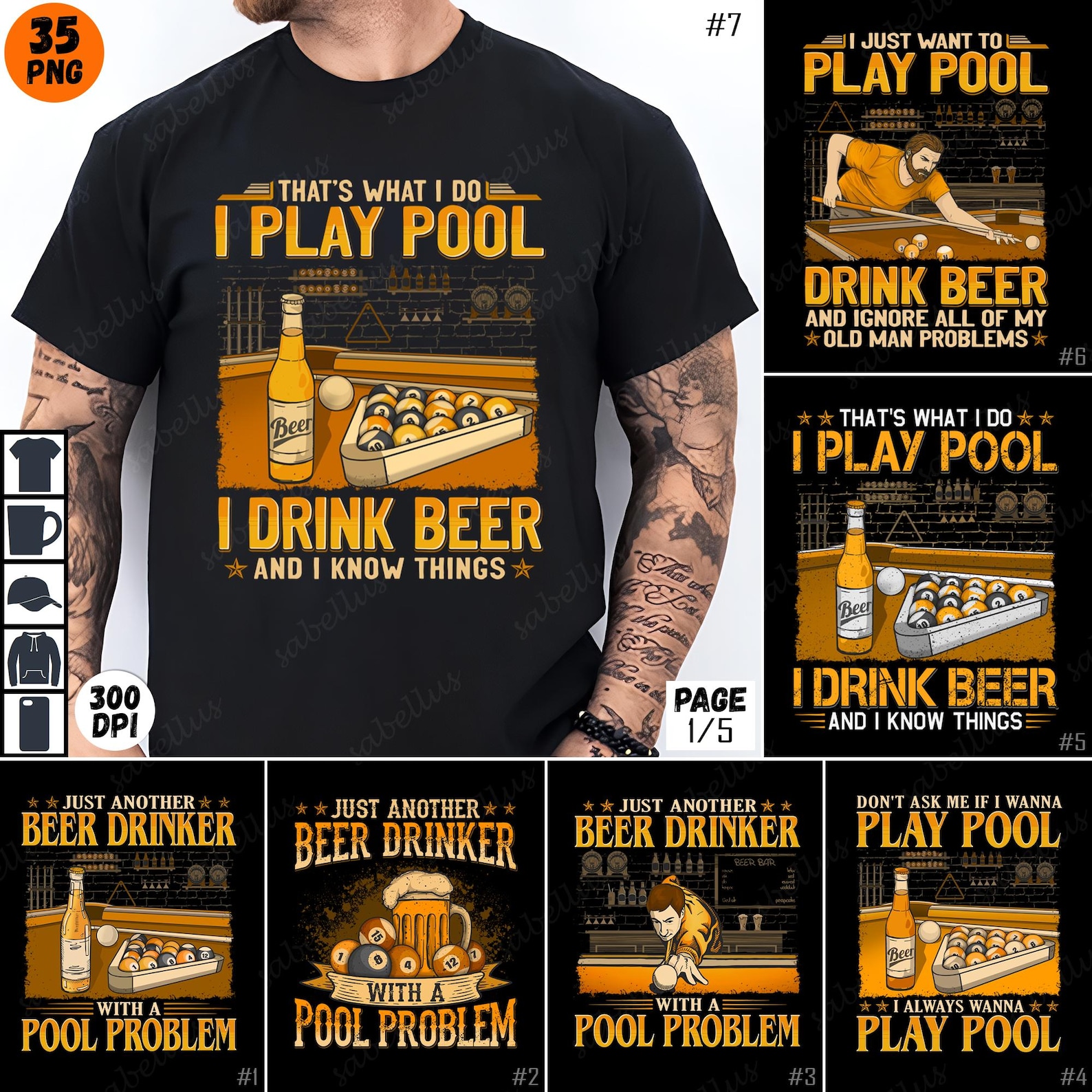 Pool Beer Bundle, Play Pool PNG, Funny Billiards Shirt Design, Drink ...