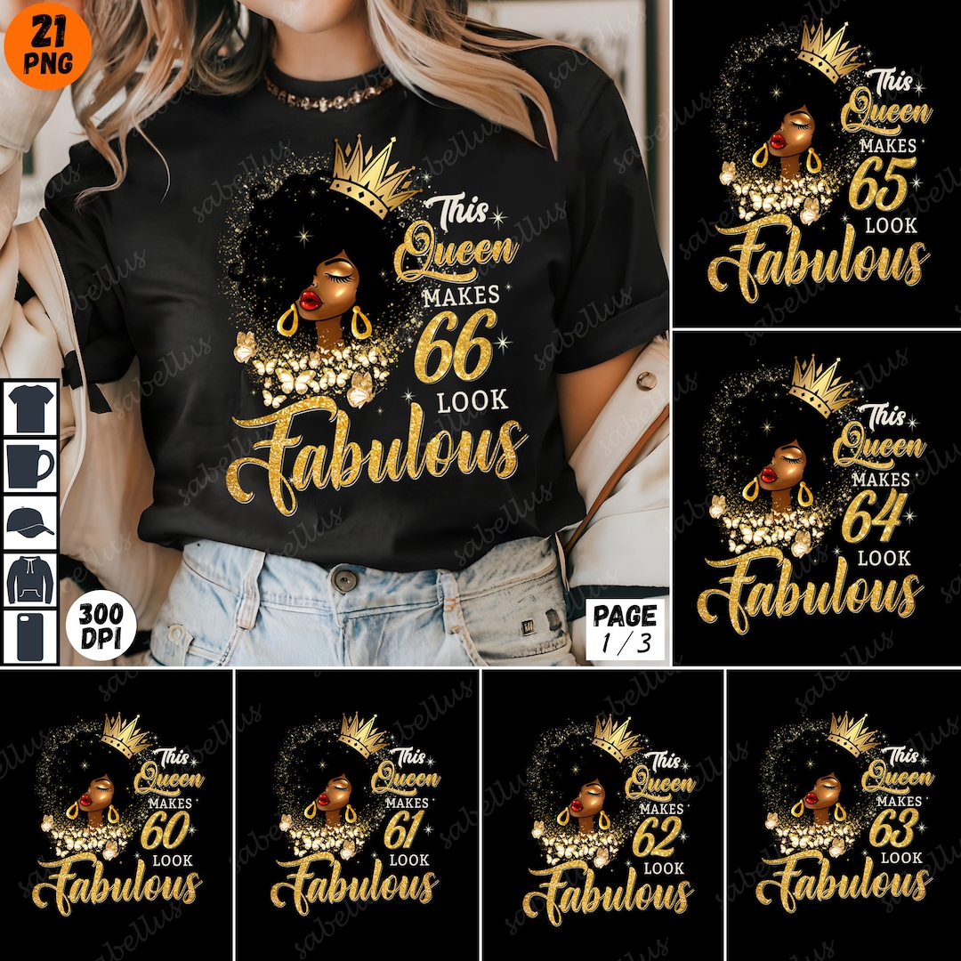 Birthday Queen Png Bundle, Black Queen Afro Woman Birthday Gift, Cute ...