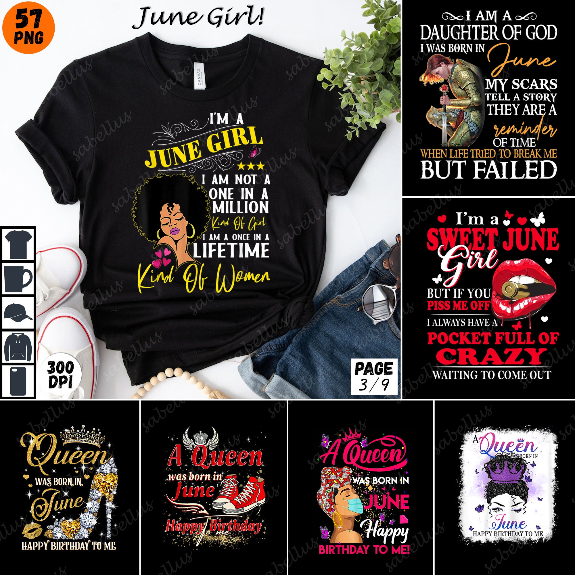 57 PNG This Queen Was Born in June Bundle, June Birthday Queen Png ...