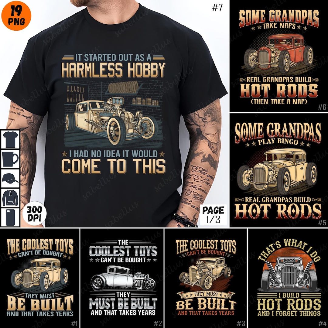 Hot Rods PNG Sublimation, Custom Car Digital Bundle, Classic Vintage ...