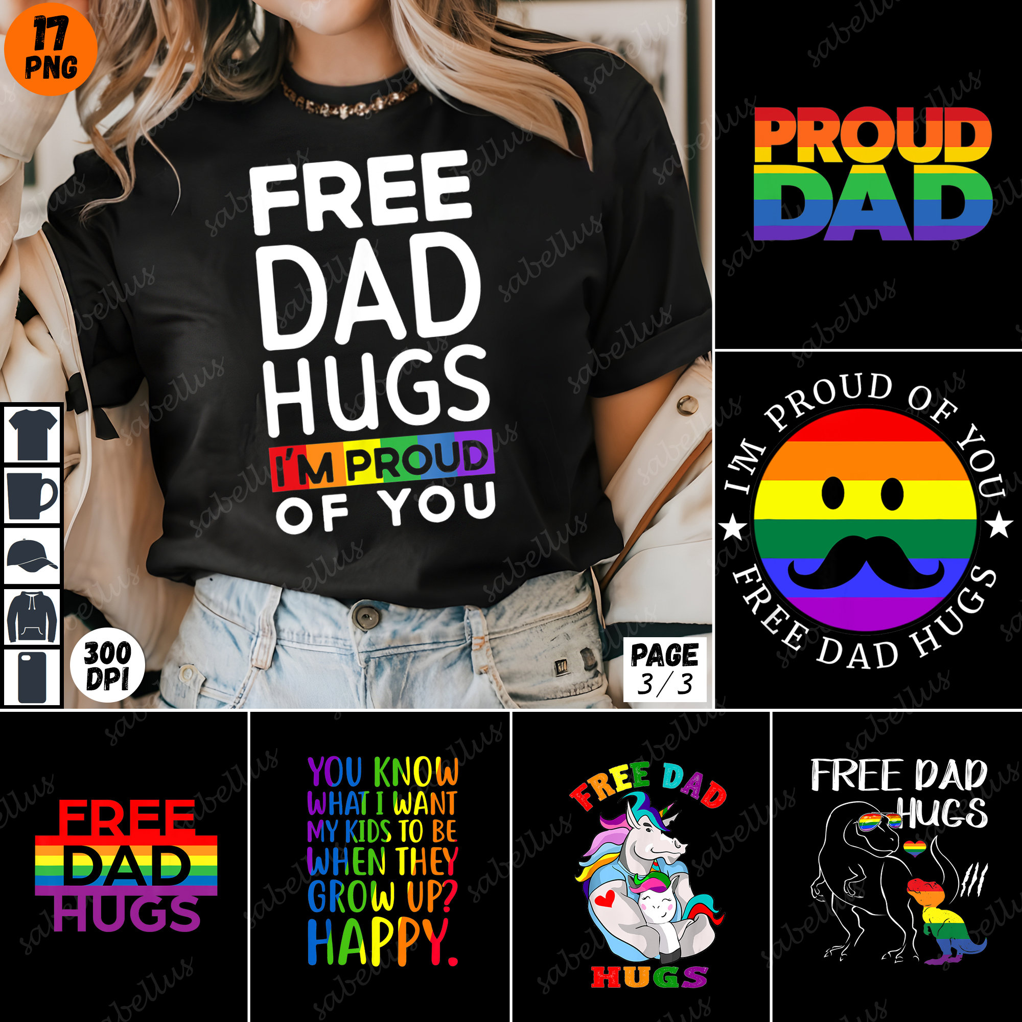 17 PNG Proud LGBTQ Dad Bundle, LGBT Png, Pride Png, Gay Pride Png, Lgbt ...