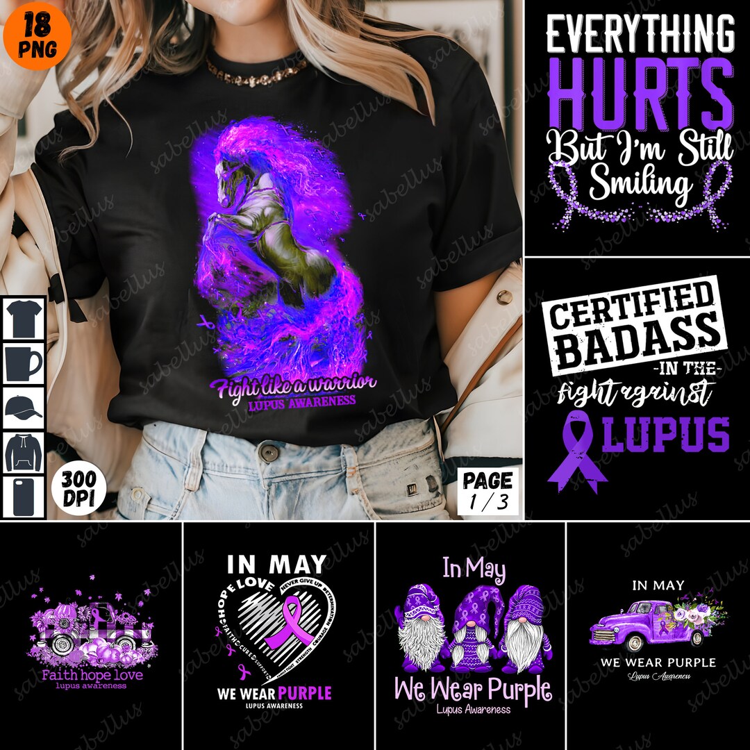 Faith Hope Love Lupus Awareness PNG Bundle, in May We Wear Purple ...