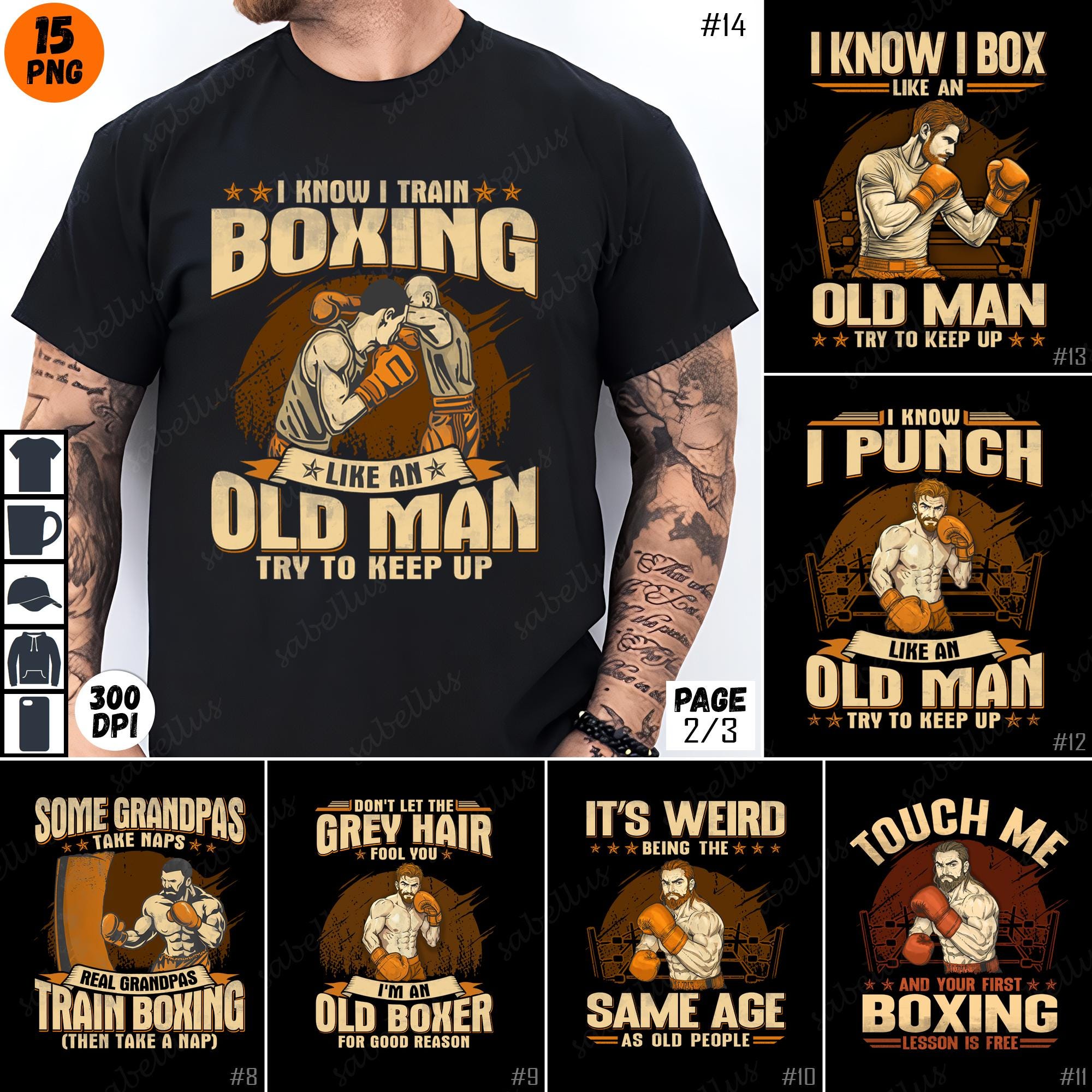 Boxing Grandpa PNG, Funny Quote Sublimation, Sports Art, Old Man Boxer ...
