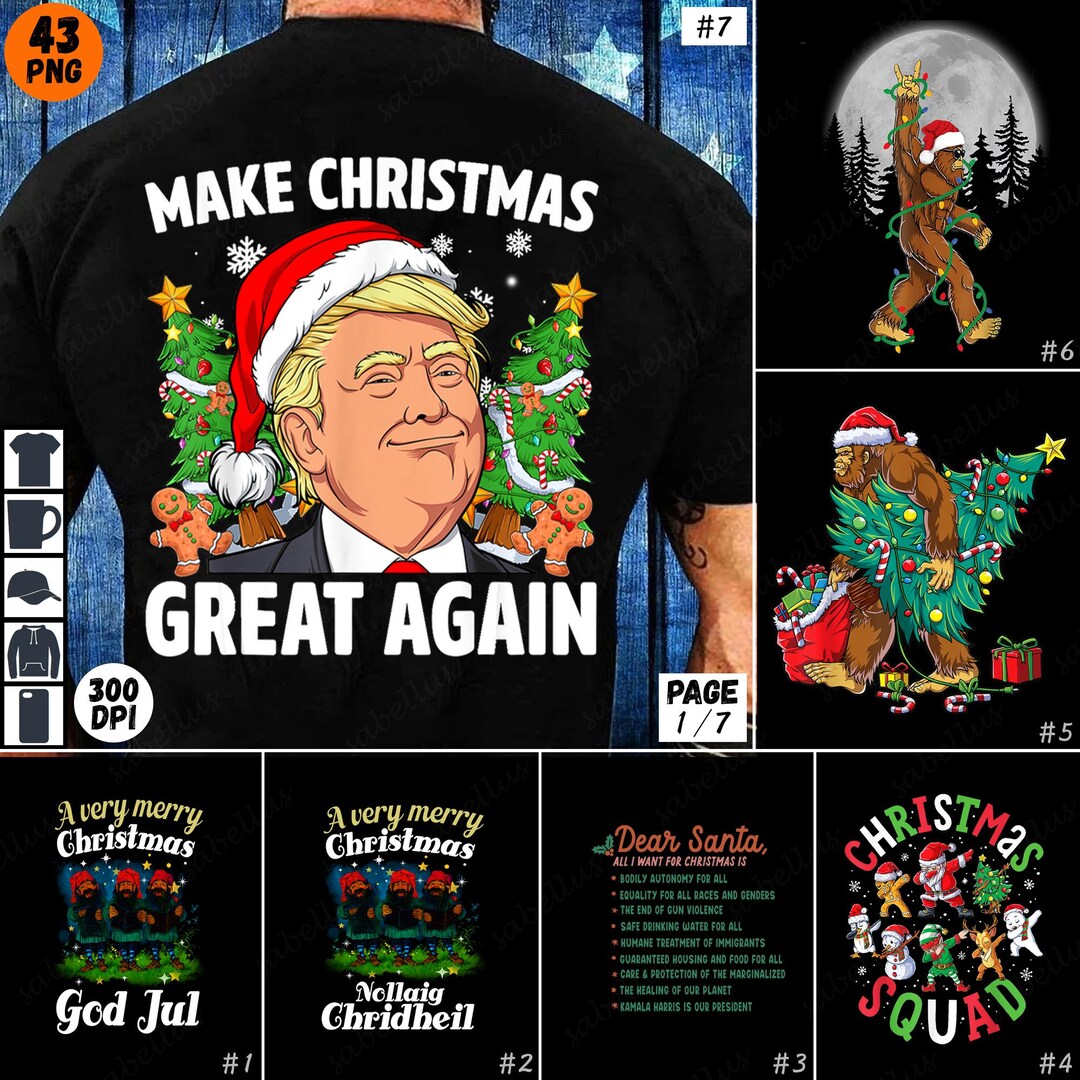 Christmas PNG Bundle Funny Xmas Sublimation God Jul Nollaig Christmas ...