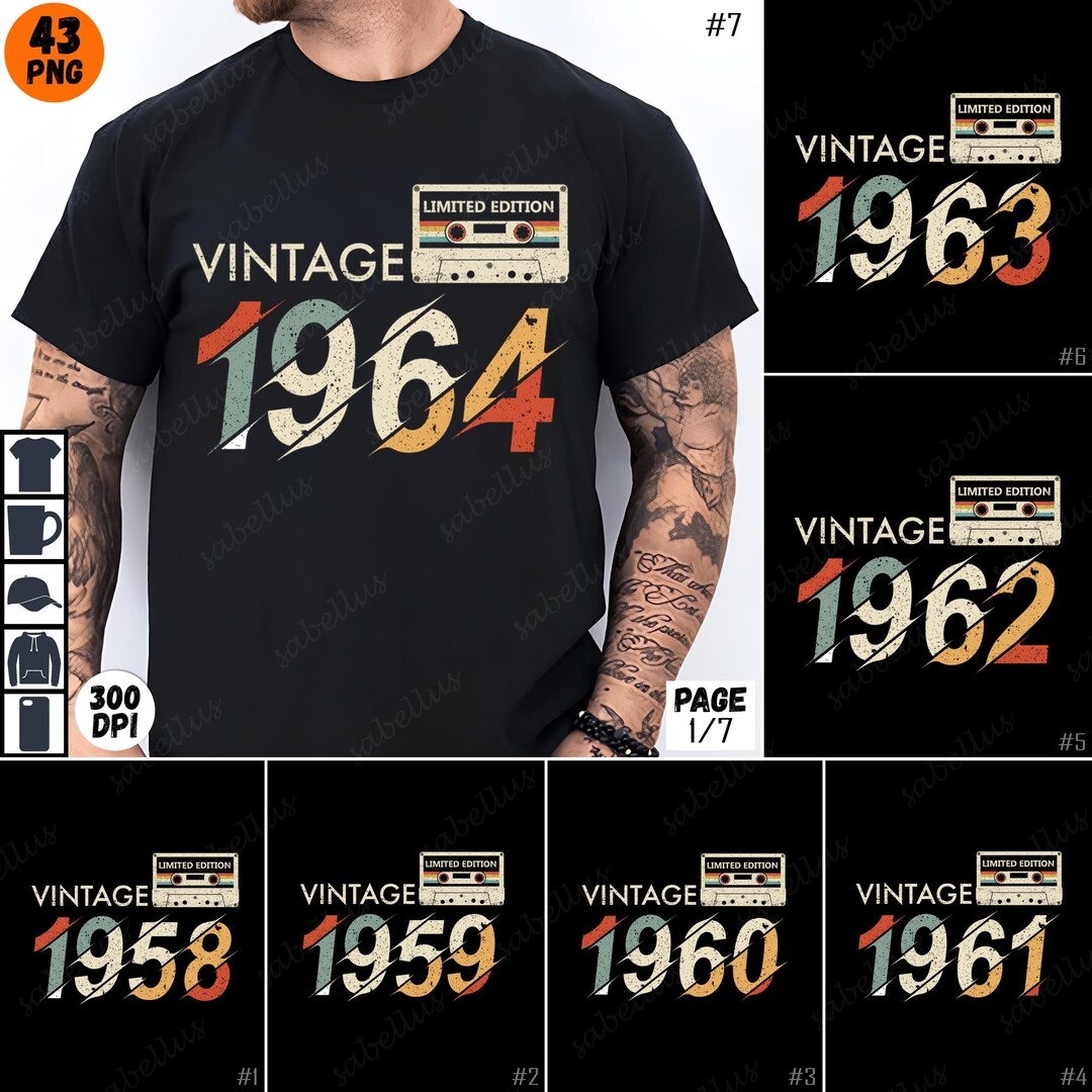 Vintage 1985 PNG Bundle, Retro 1985 Sublimation Design, 80s Limited ...