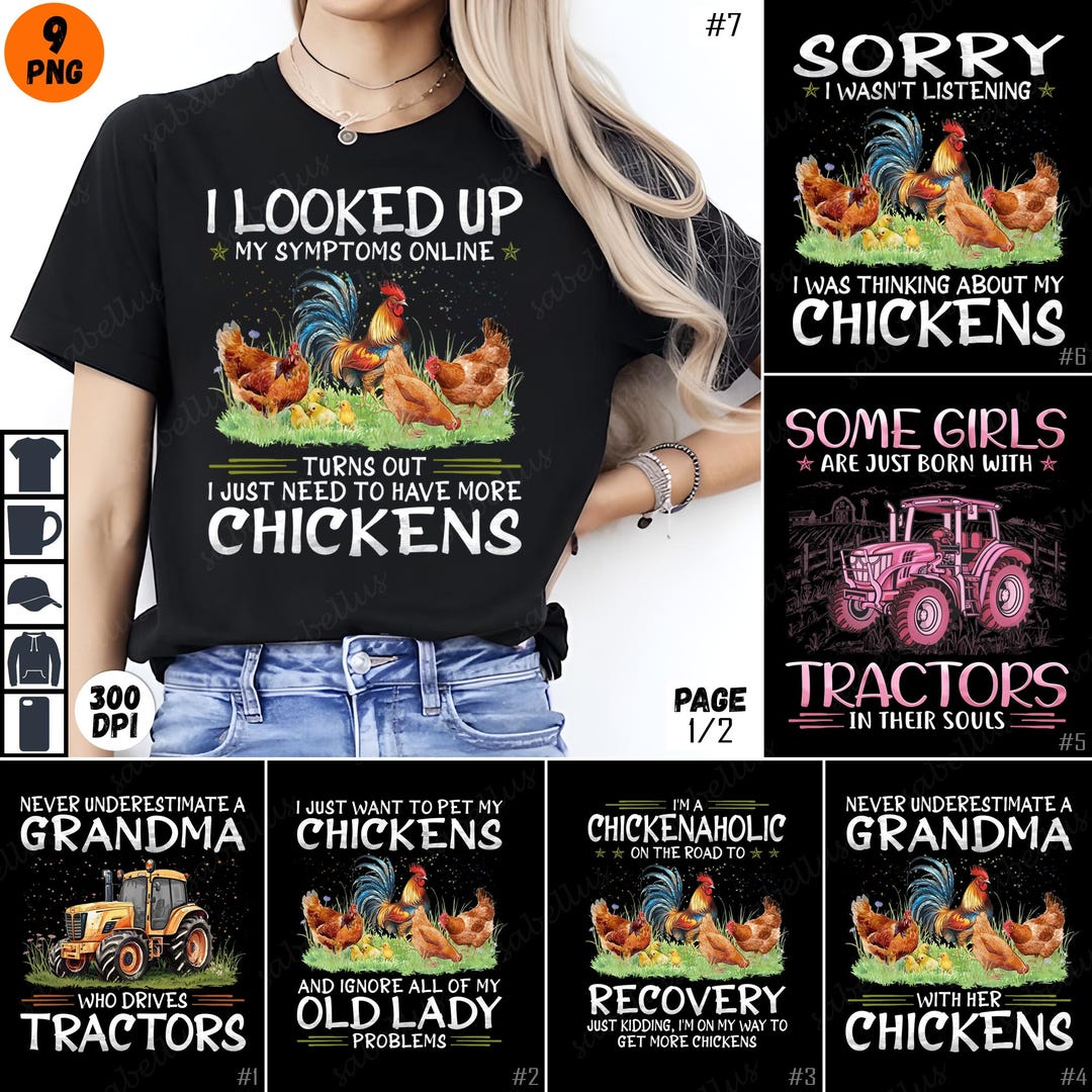 Chicken PNG Bundle, Funny Chicken Quotes, Farm Animal Clipart, Chicken ...