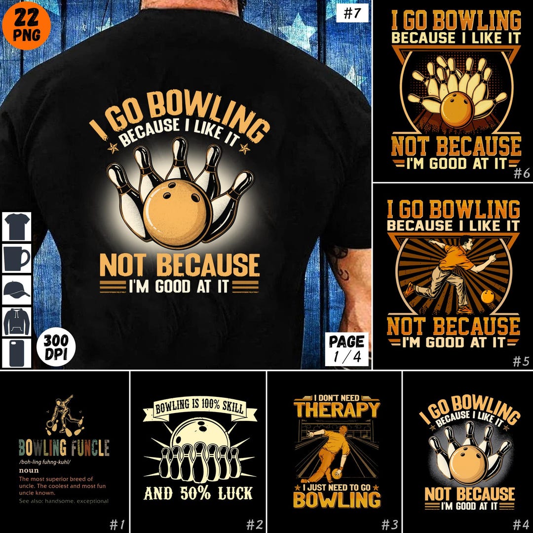 Bowling Funcle PNG Bundle, Bowling Skill and Luck PNG, Funny Bowling ...