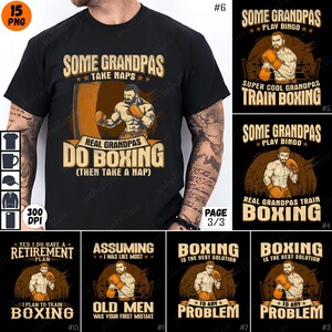 Boxing Grandpa PNG, Funny Quote Sublimation, Sports Art, Old Man Boxer ...