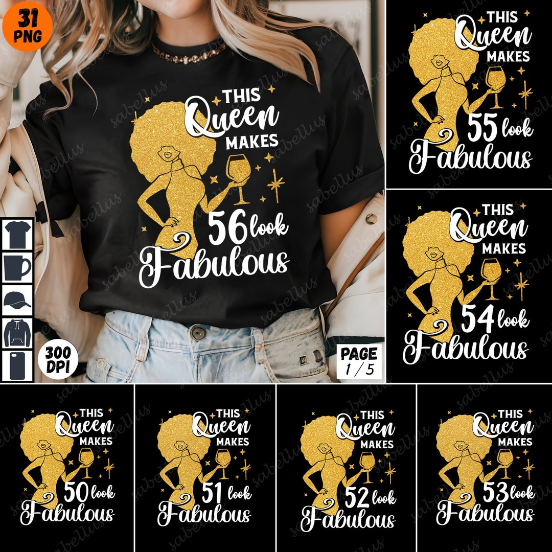 Birthday Queen Png Bundle, Black Queen Afro Woman Birthday Gift, Cute ...