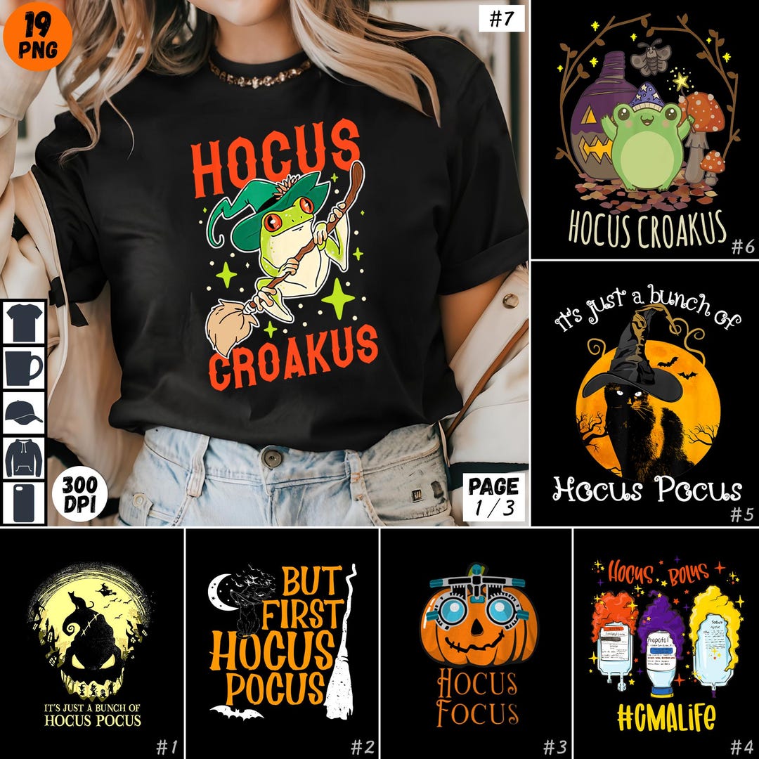 Hocus Pocus PNG Bundle Halloween Cat Black Cat Costume Sublimation ...
