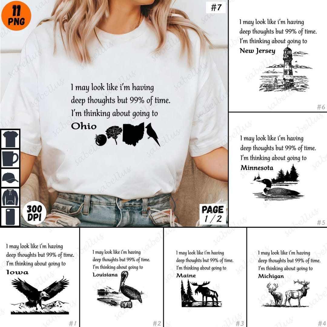 State Travel Quotes PNG, Funny State Quotes Sublimation Design, State ...