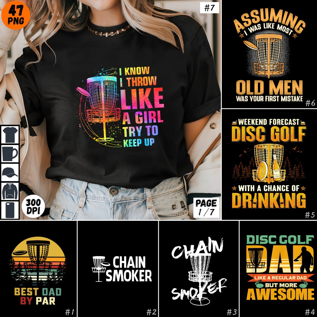 Disc Golf PNG Bundle, Best Dad by Par, Chain Smoker, Funny Disc Golf ...