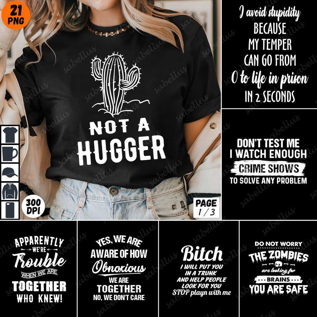 Trouble Makers PNG Bundle, Obnoxious Quotes Sublimation Designs, No ...