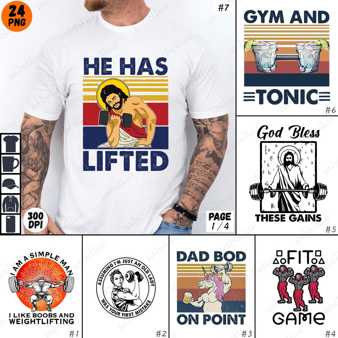 Simple Man PNG Bundle Gym Gift Weightlifting Quotes Fitness Sublimation ...