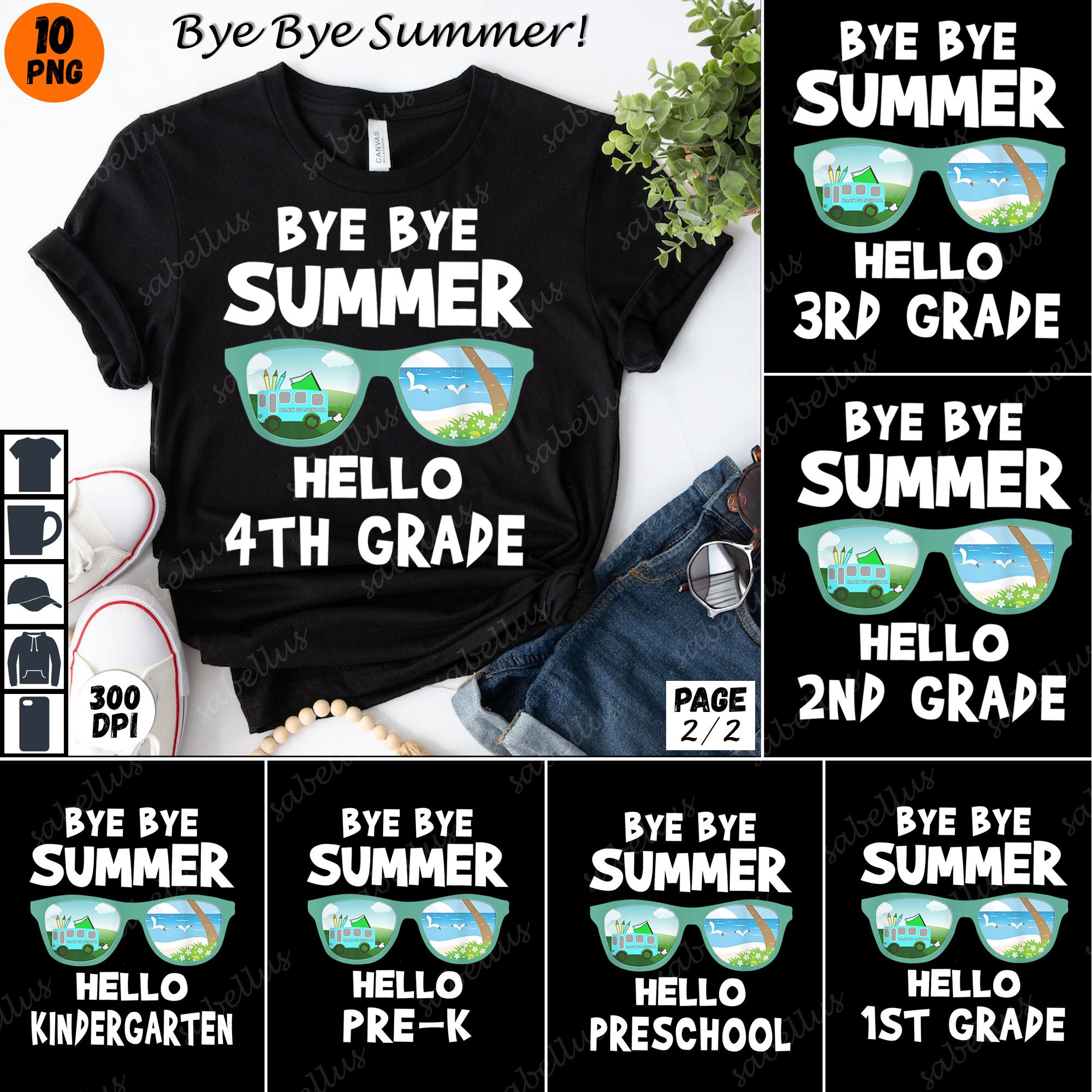 Bye Bye Summer Teacher Png, Happy Last Day of School Png Sublimation ...