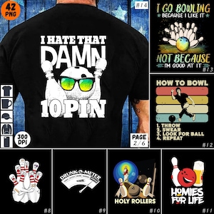 Bowling PNG Bundle Bowling Chick, Bowling Sublimation Designs, Funny ...