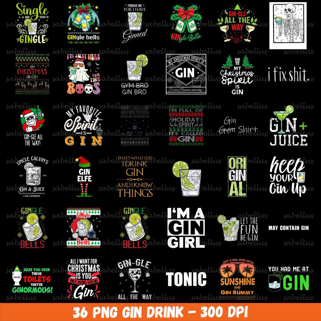 German Gin Png Bundle, Gin Sayings Png, German Sayings Png, Alcohol ...