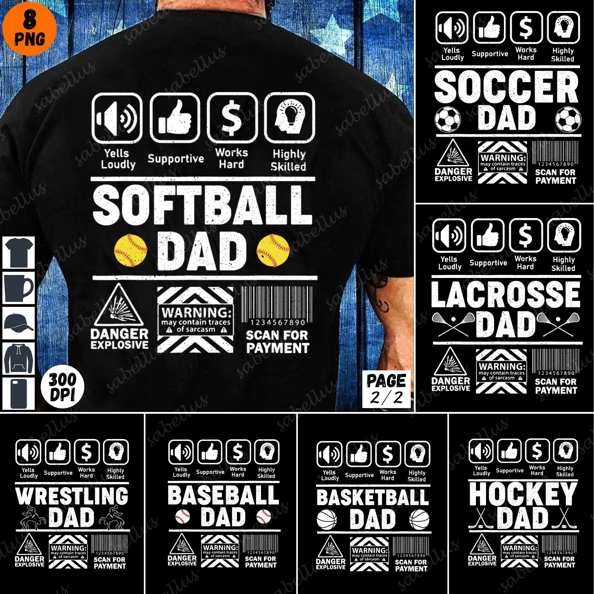 Sports Dad Scan for Payment, Dad Bundle, Best Dad Ever Png, Gift for ...