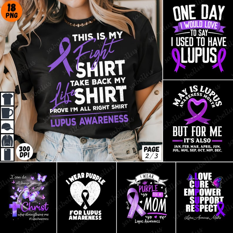 Faith Hope Love Lupus Awareness PNG Bundle, in May We Wear Purple ...