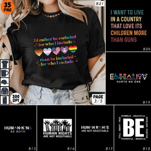 Love One Another Bundle, Be Kind Feminism PNG Bundle, Equality Peace ...