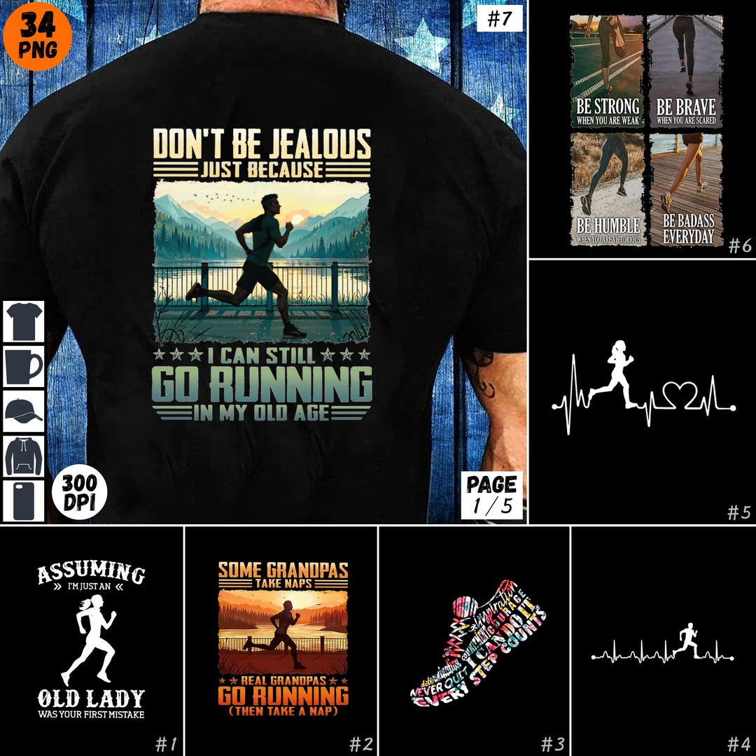 Running Grandma PNG Bundle, Therapy Not Needed Running Quote, Slow ...
