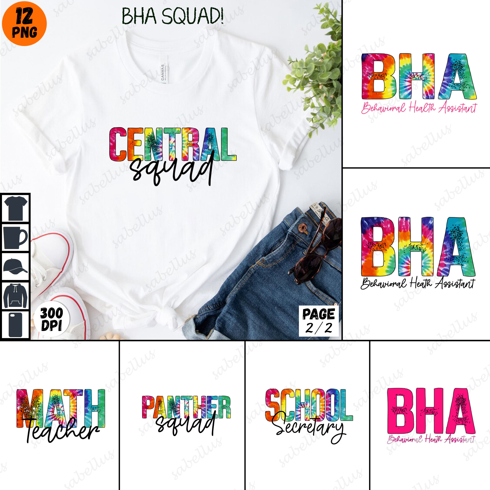 BHA Behavioral Health Assistant Pink PNG Bundle, Central Squad ...