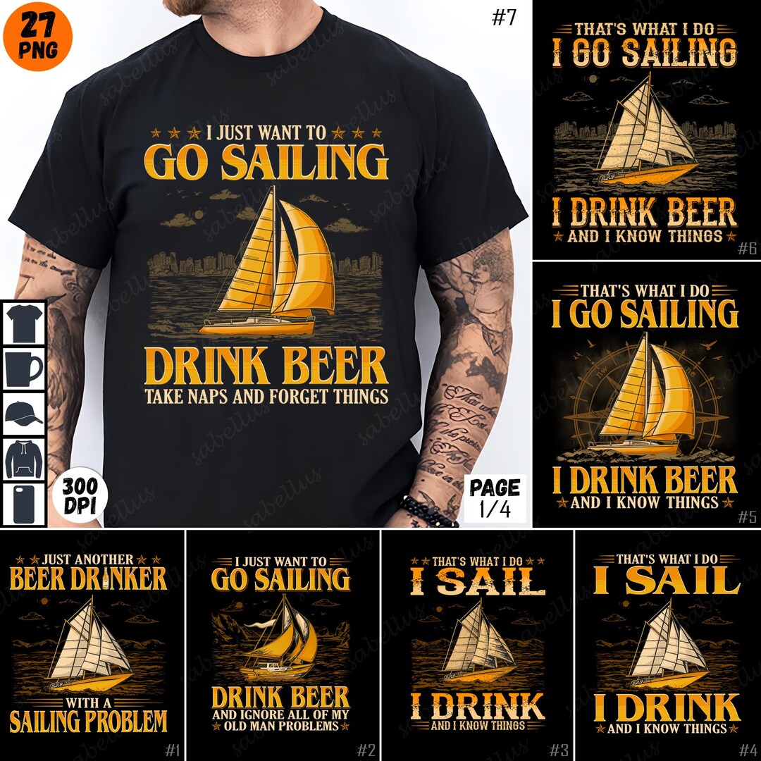 Sailing Beer PNG, Boat Drinking Bundle, Go Sailing Drink Beer Design ...