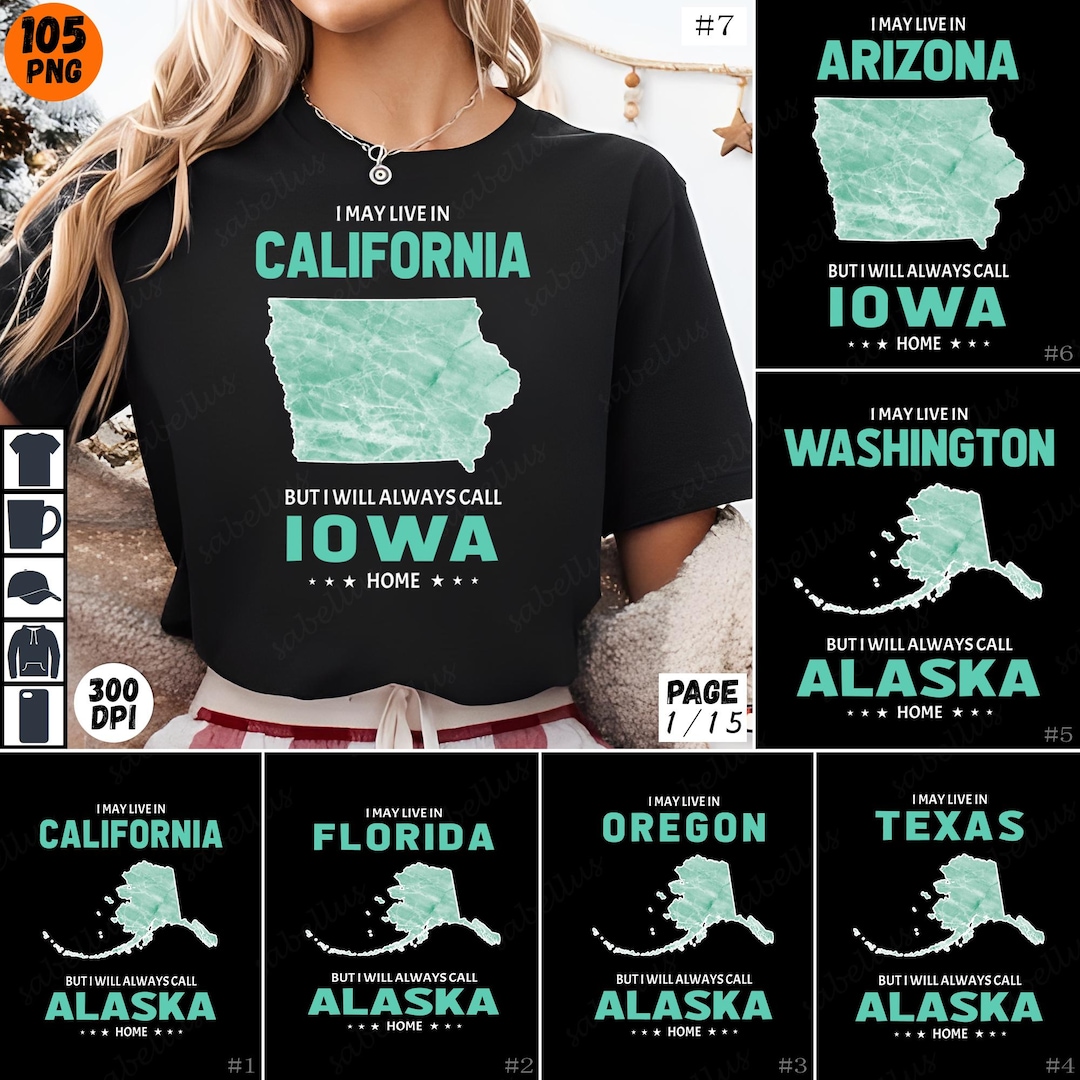 State Home Quote PNG Bundle, State Map Sublimation, Digital Download ...