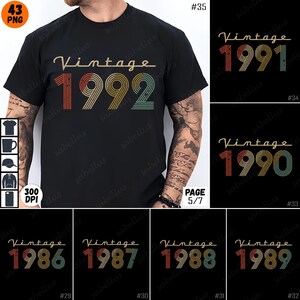Vintage 1968 Classic PNG Bundle, Retro 1968 Shirt Design, 1968 Birthday ...