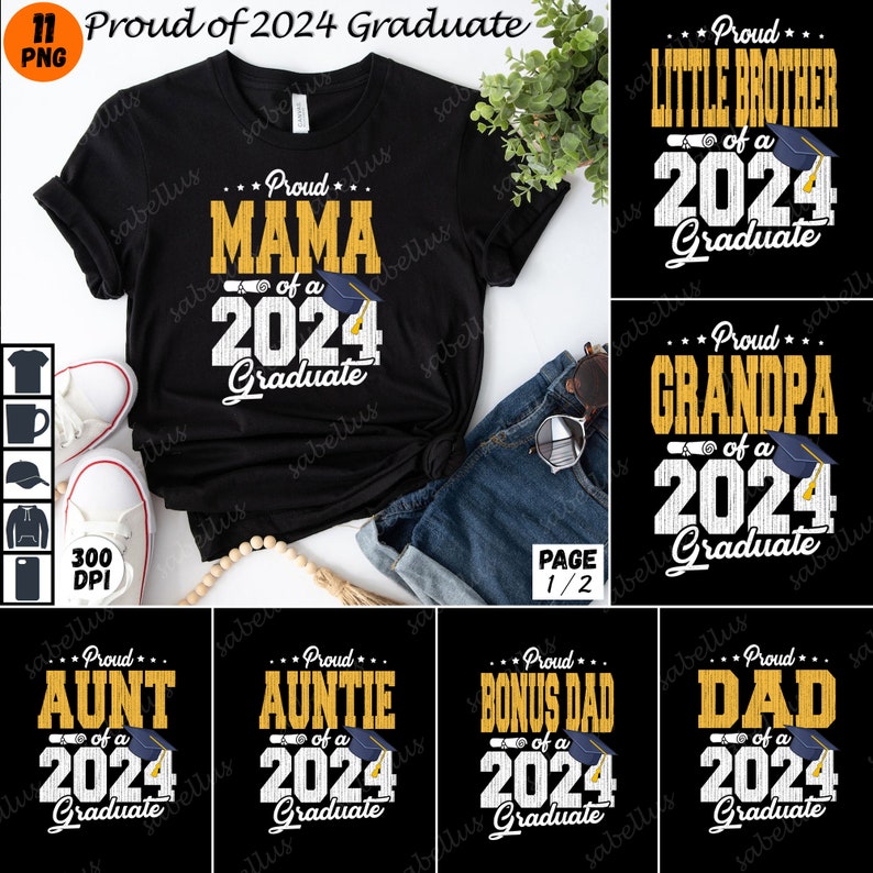 11 PNG Proud Family of 2024 Graduate, Graduation Png Bundle, Senior ...