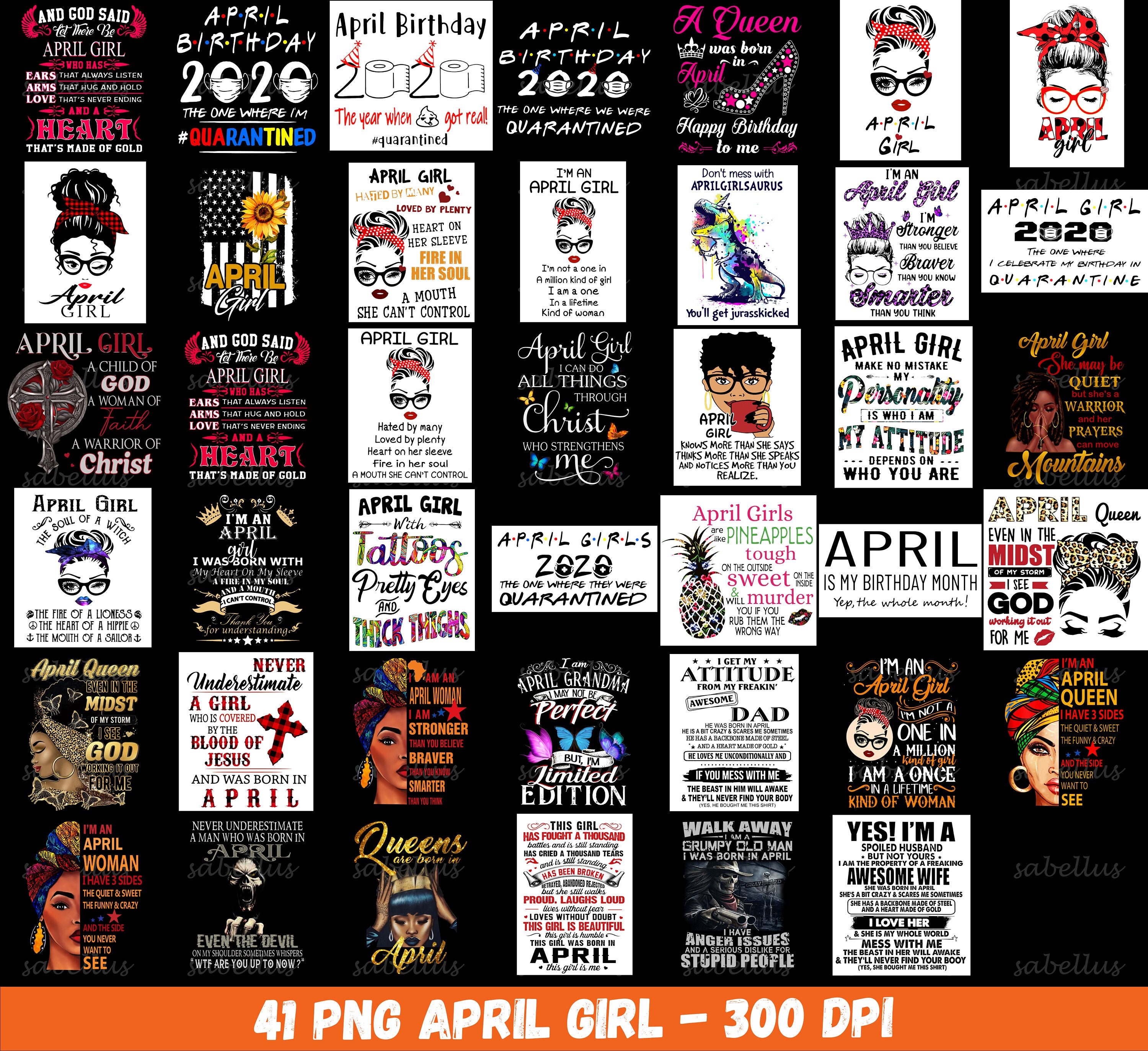 April Girl Png, April Girl Bundle Png, April Png, April Birthday Png ...