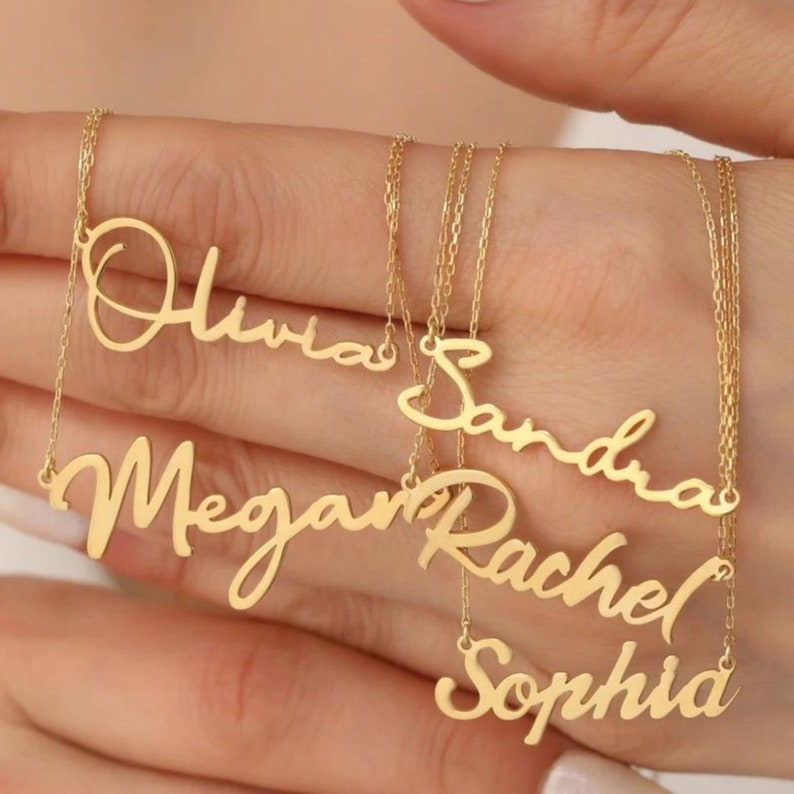 Personalized Gold Plated Custom Name Necklace, Elegant Customizable ...
