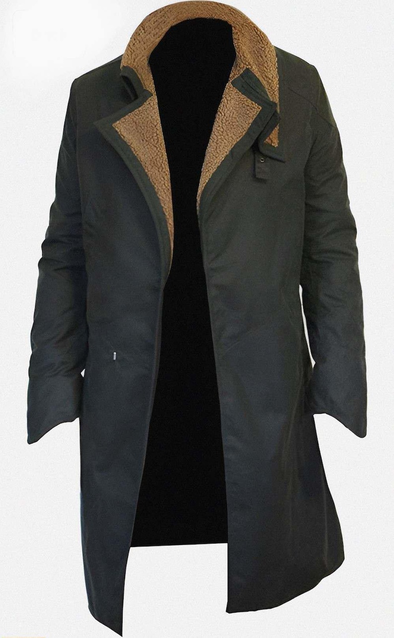 Blade Runner 2049 Men's Ryan Gosling Black Cotton Trench Long Coat With ...