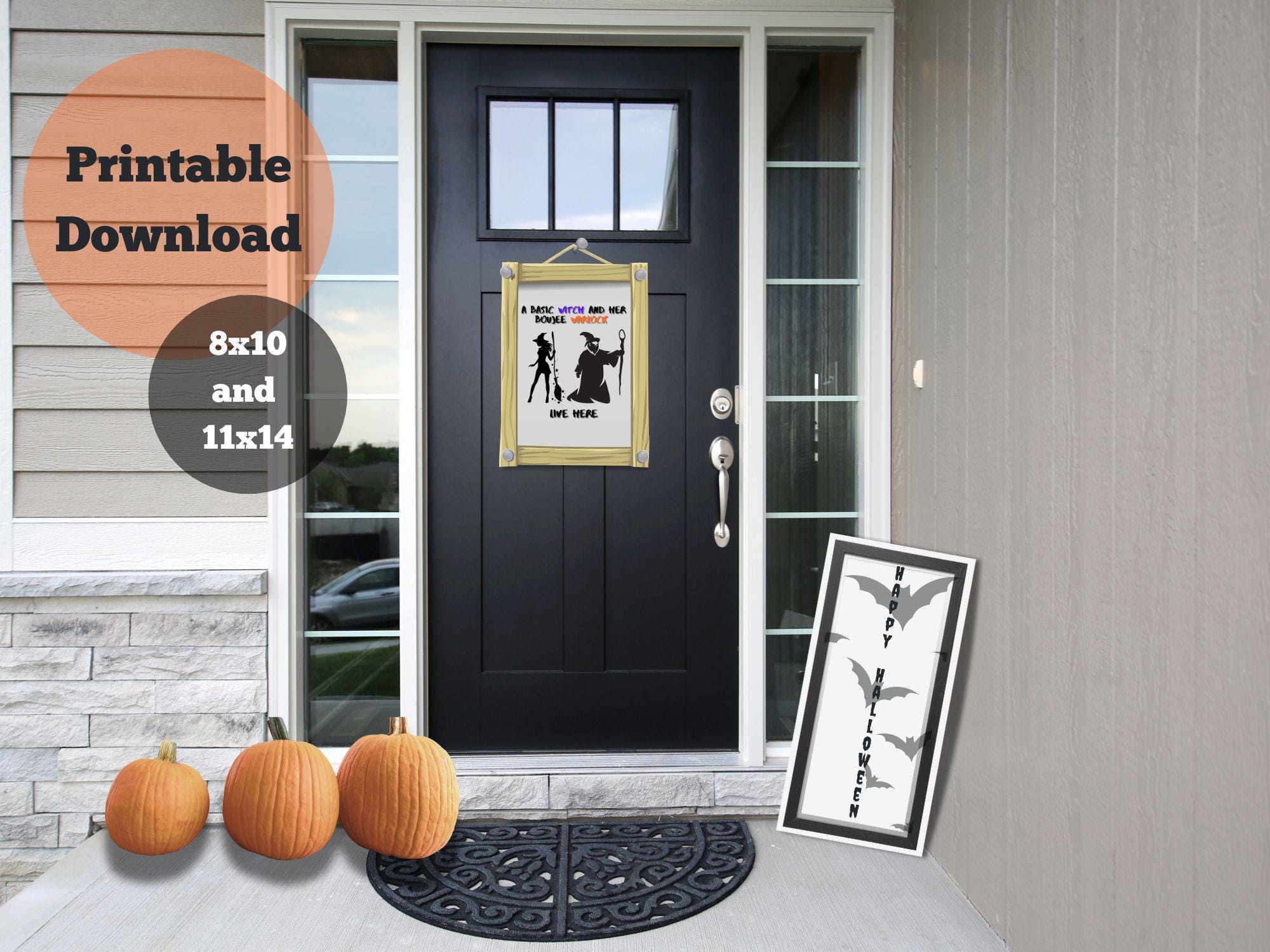 Basic Witch and Boujee Warlock Halloween Sign Printable Download - Etsy