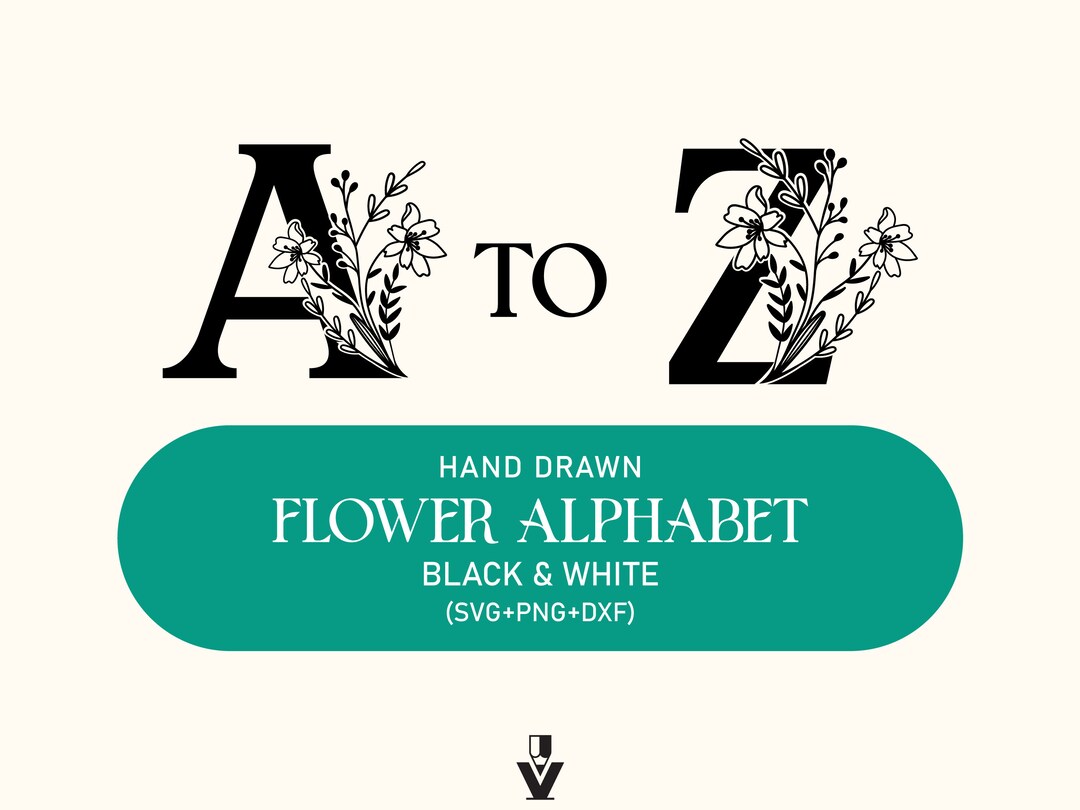 Flower Alphabet Letters - Printable Full Set, Floral Abcs for Nursery ...