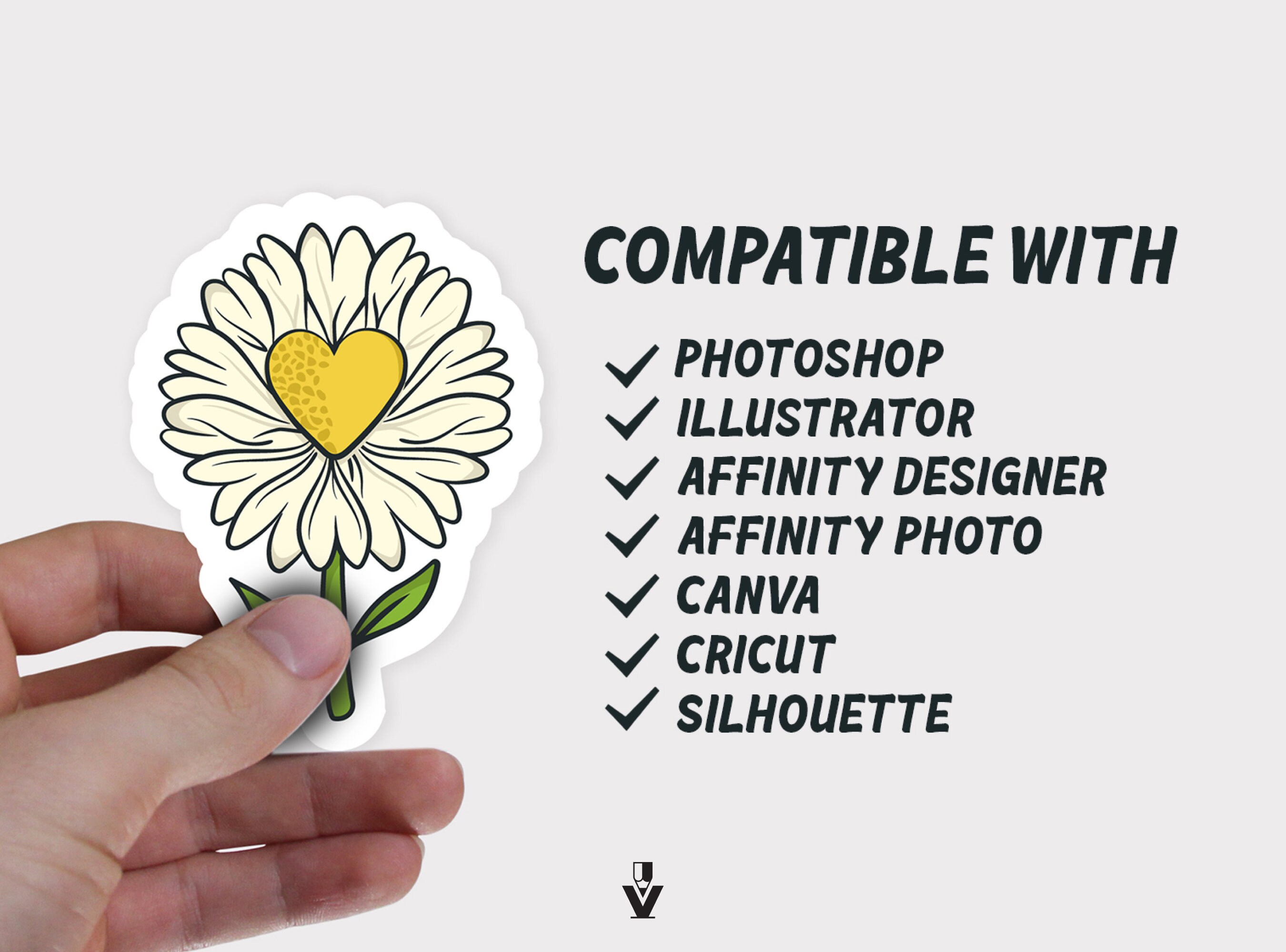 Heart Daisy SVG/PNG Files - Romantic Floral Digital Art for Crafting ...