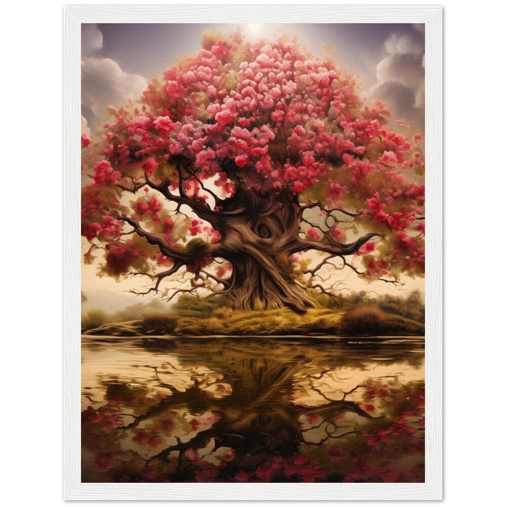 Sakura Tree Premium Matte Wooden Framed Poster - Etsy