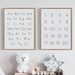 Set of 2 Prints Alphabet Poster, Number Poster 1-20, ABC Prints ...
