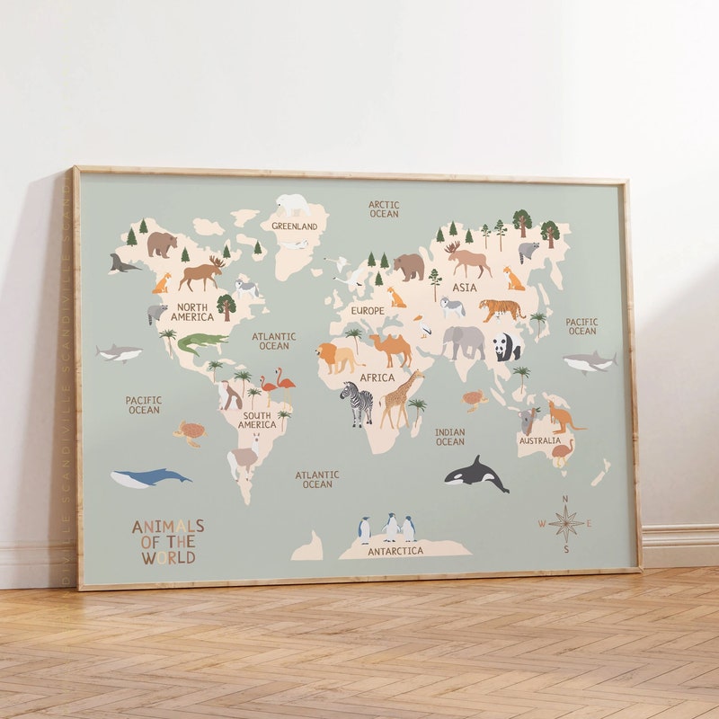 World Map Nursery - Etsy
