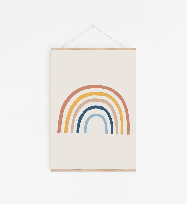 Set of 3 Prints Alphabet Uppercase Lowercase, Rainbow Wall Art, Sun ...