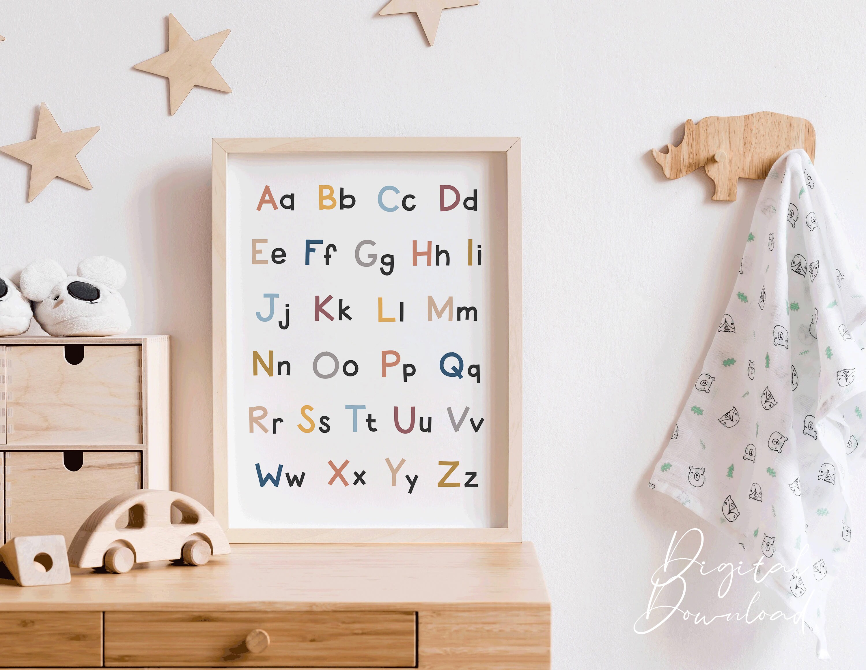 Alphabet Big and Small Print, Printable Educational Wall Art, Classroom ...