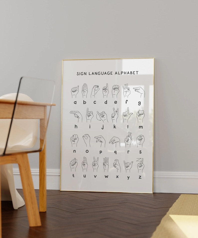 ASL Poster, American Sign Language Alphabet Printable, Sign Language ...