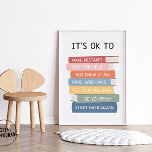 It's Okay to Not Be Okay Print: Rainbow Classroom Decor (digital ...