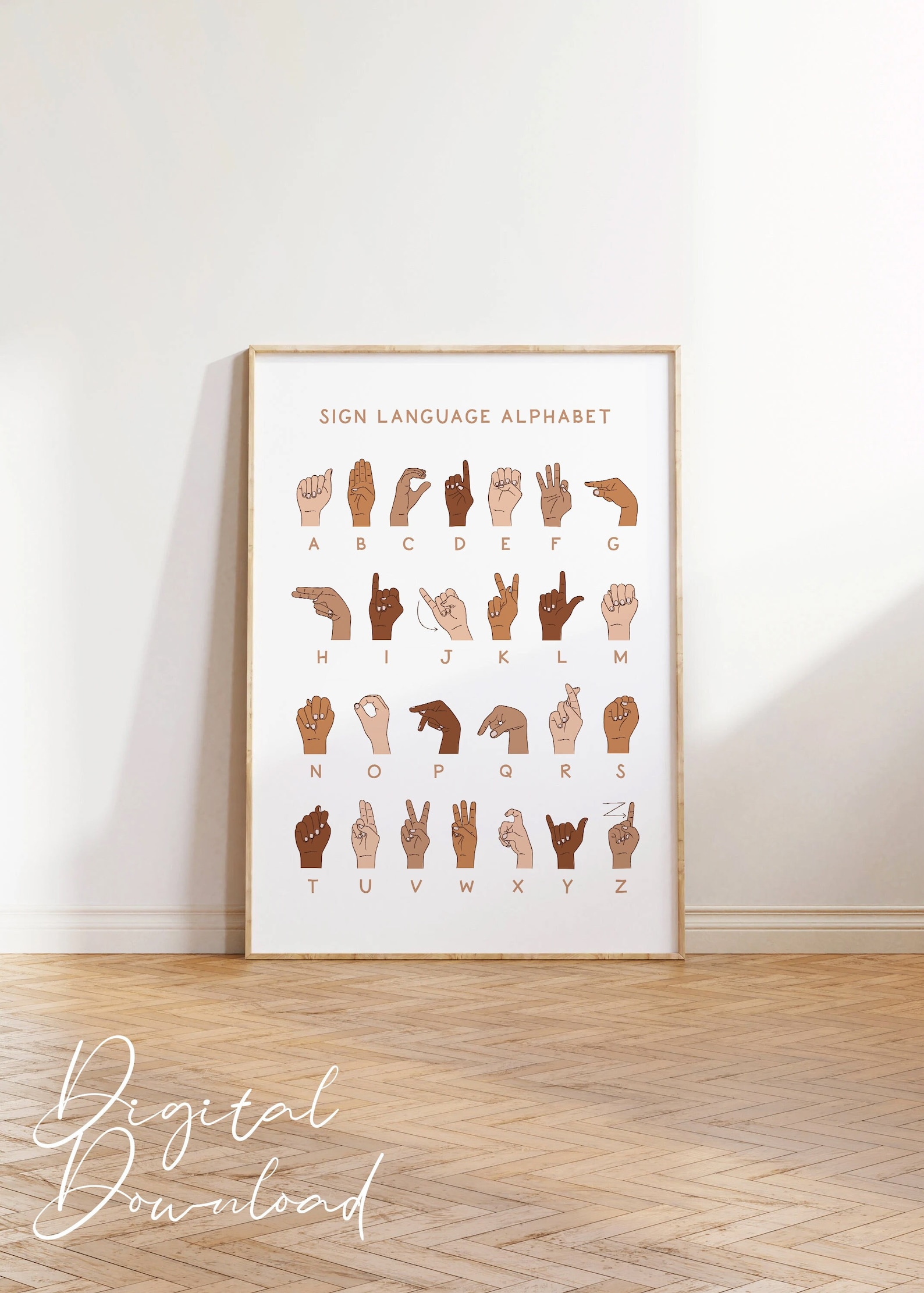 ASL Poster, American Sign Language Alphabet Printable, Sign Language ...
