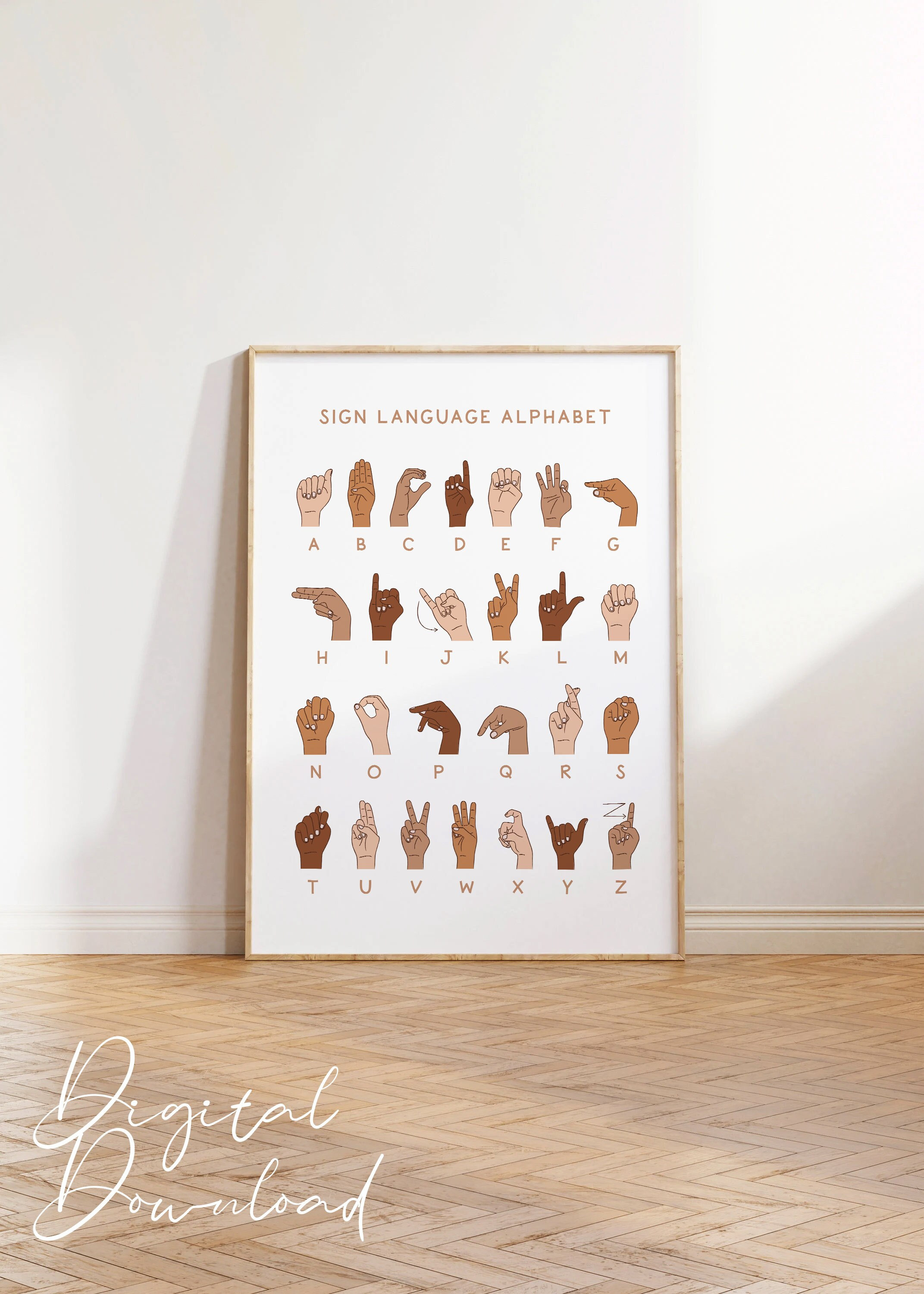 ASL Poster, American Sign Language Alphabet Printable, Sign Language ...